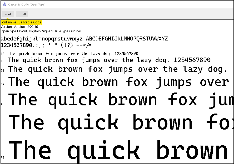 The New Cascadia Font for Windows – Denham Coder